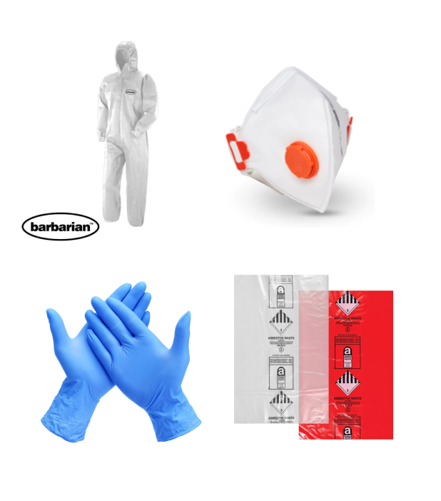 Asbestos Removal Kit - FFP3 Mask, Coverall, Waste Bags & Gloves ...